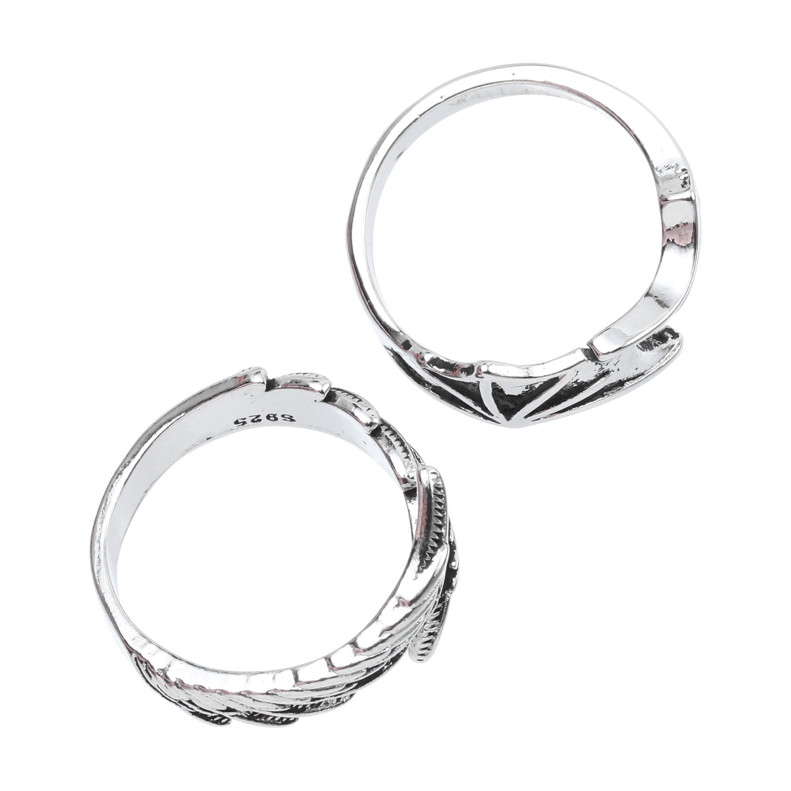 ELAYARD Couples Rings Open Ring For Women Copper Silver 1 Pair Romantic ...