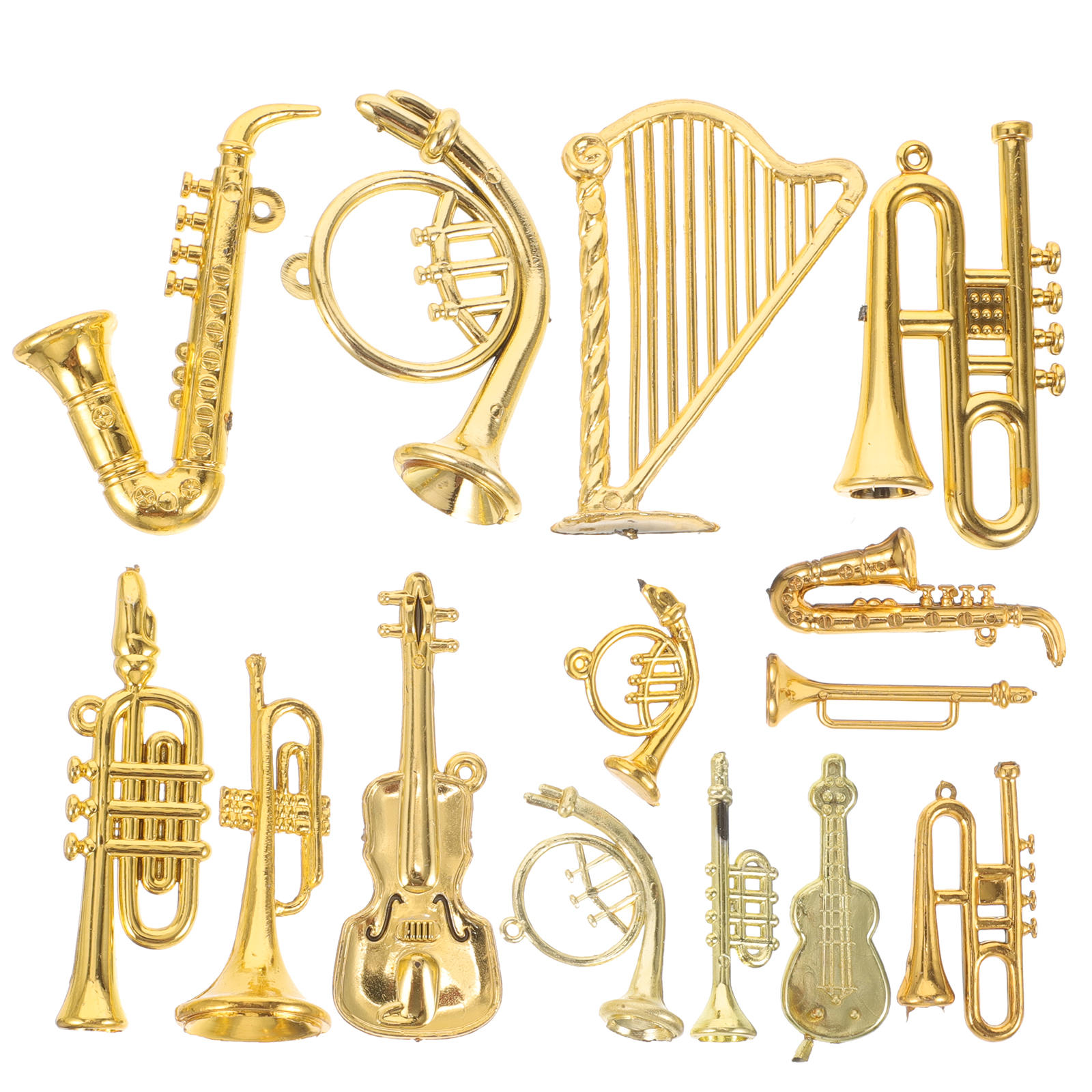 ELAYARD 14-Piece Miniature Musical Instrument Ornaments Set, Golden ...