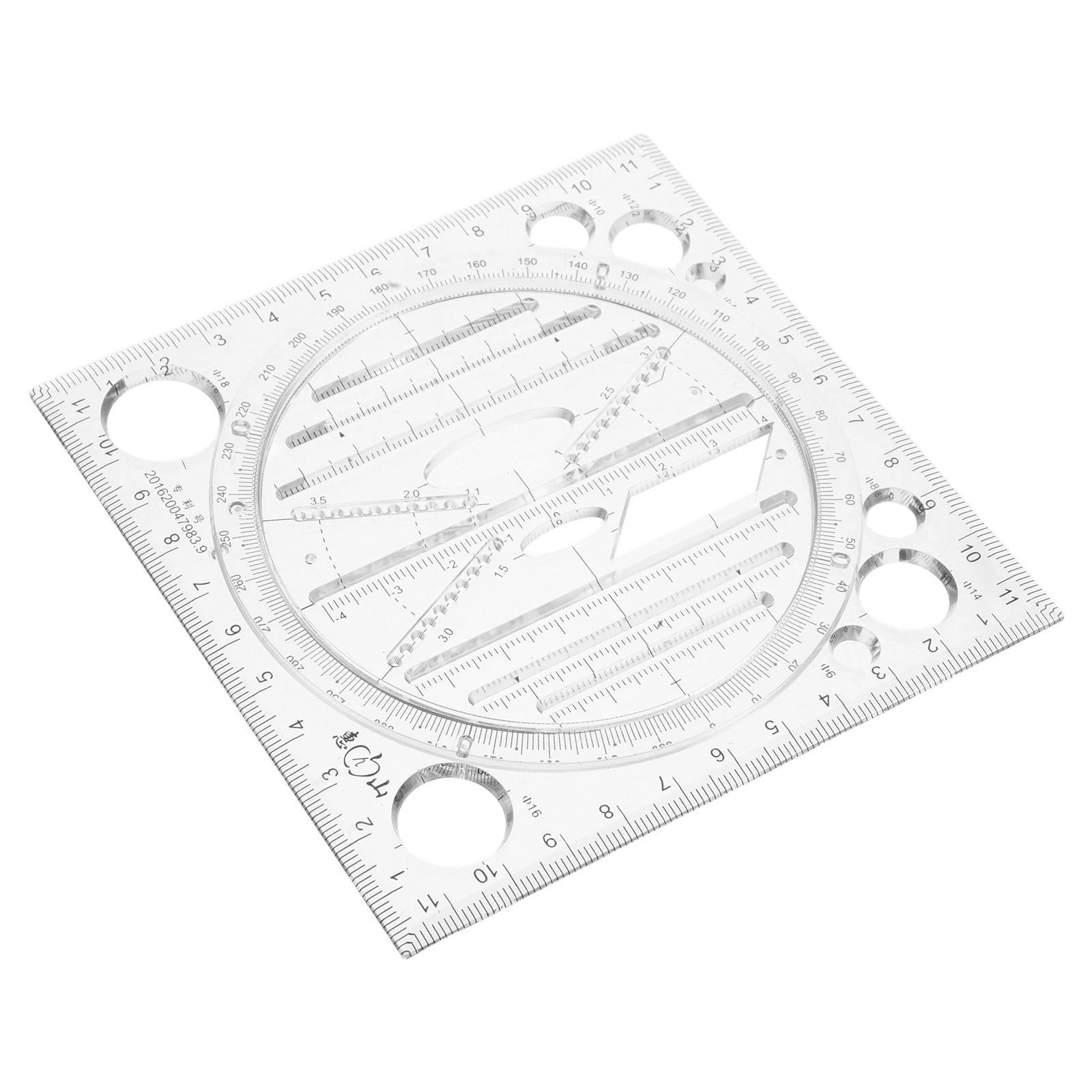 ELAYARD Transparent Plastic Circle Ruler and Ergonomic for Accurate ...