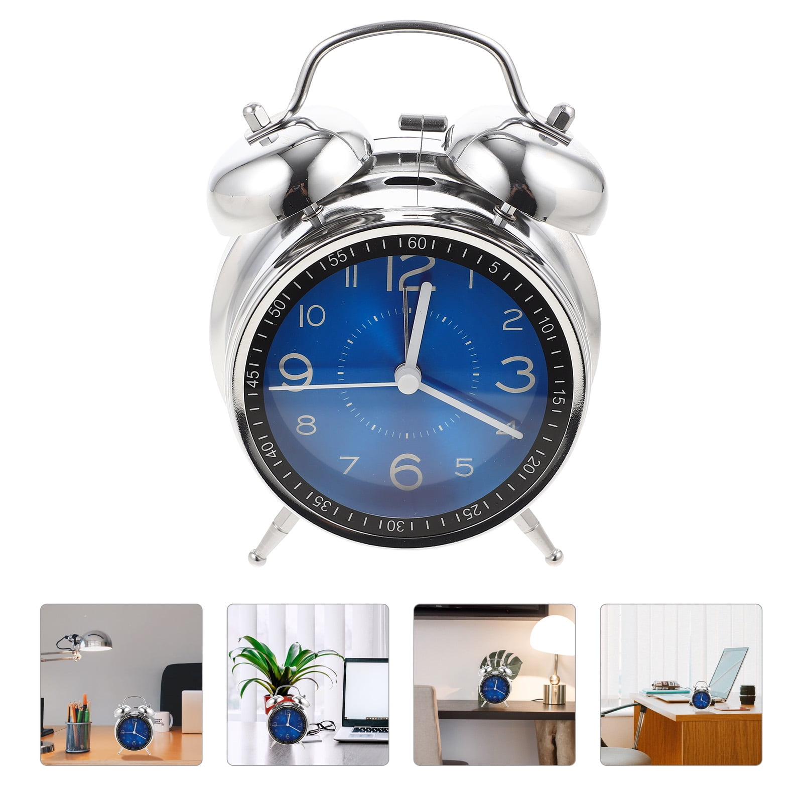 ELAYARD Mute Alarm Clock Alarm Clock Dark Blue Iron Alarm Function ...