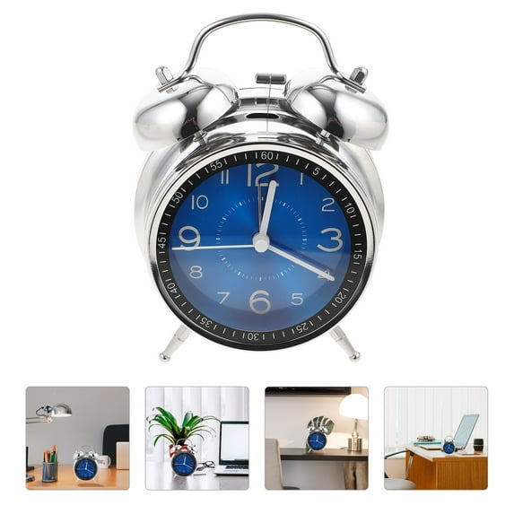 ELAYARD Mute Alarm Clock Alarm Clock Dark Blue Iron Alarm Function ...