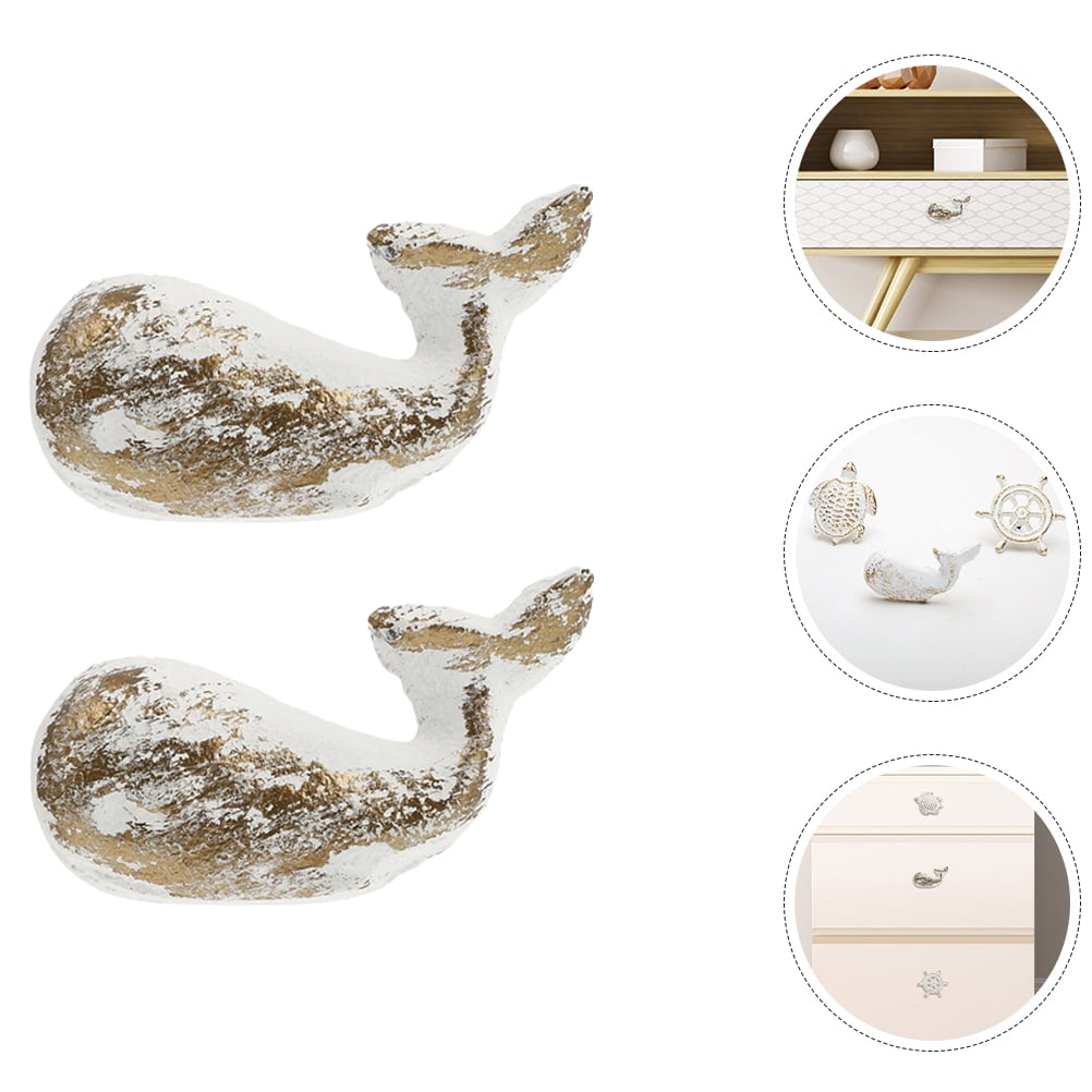 ELAYARD 2pcs Cabinet Knobs Whale Shape Cast Iron Furniture Upgrade for ...