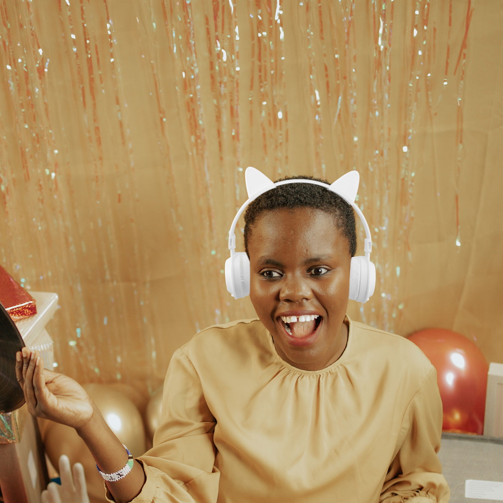 ELAYARD White Plastic Headset Prop Stylish Design for Photography and ...