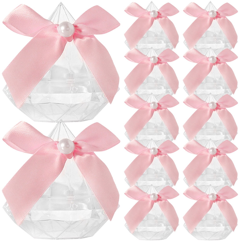 ELAYARD Pink Candy Packaging Box for Storage with Diamond Shape and Bow ...
