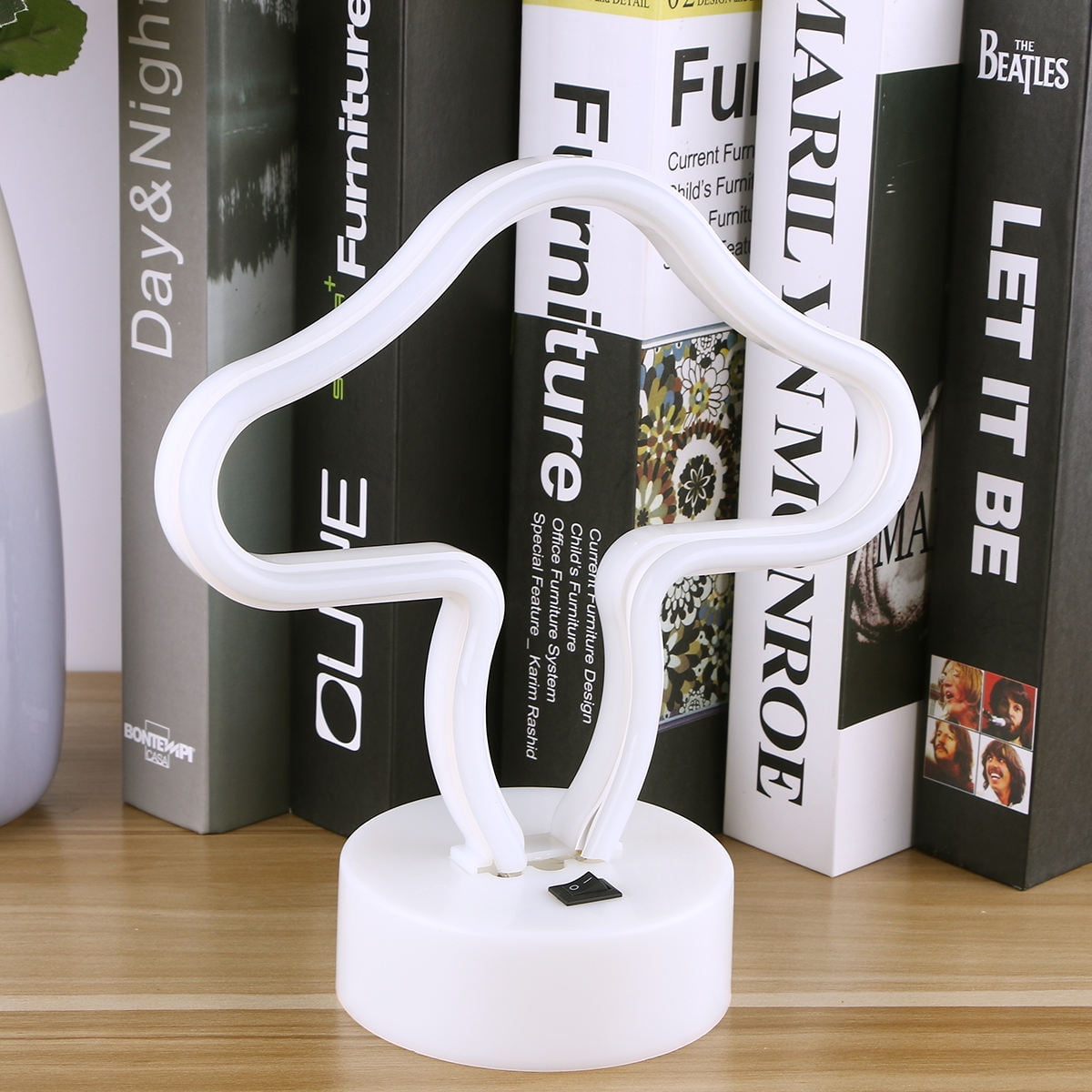ELAYARD Practical Unique White Mushroom Shaped Neon Lamp for Home ...