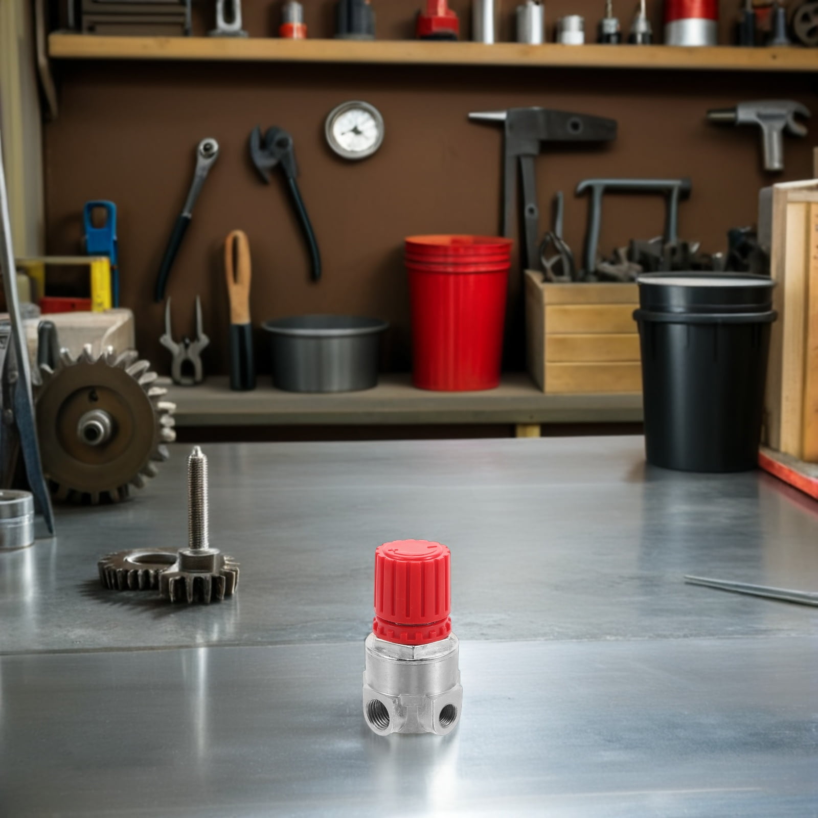 ELAYARD Air Pressure Regulator Valve 2PCS Red Aluminum Plastic ...