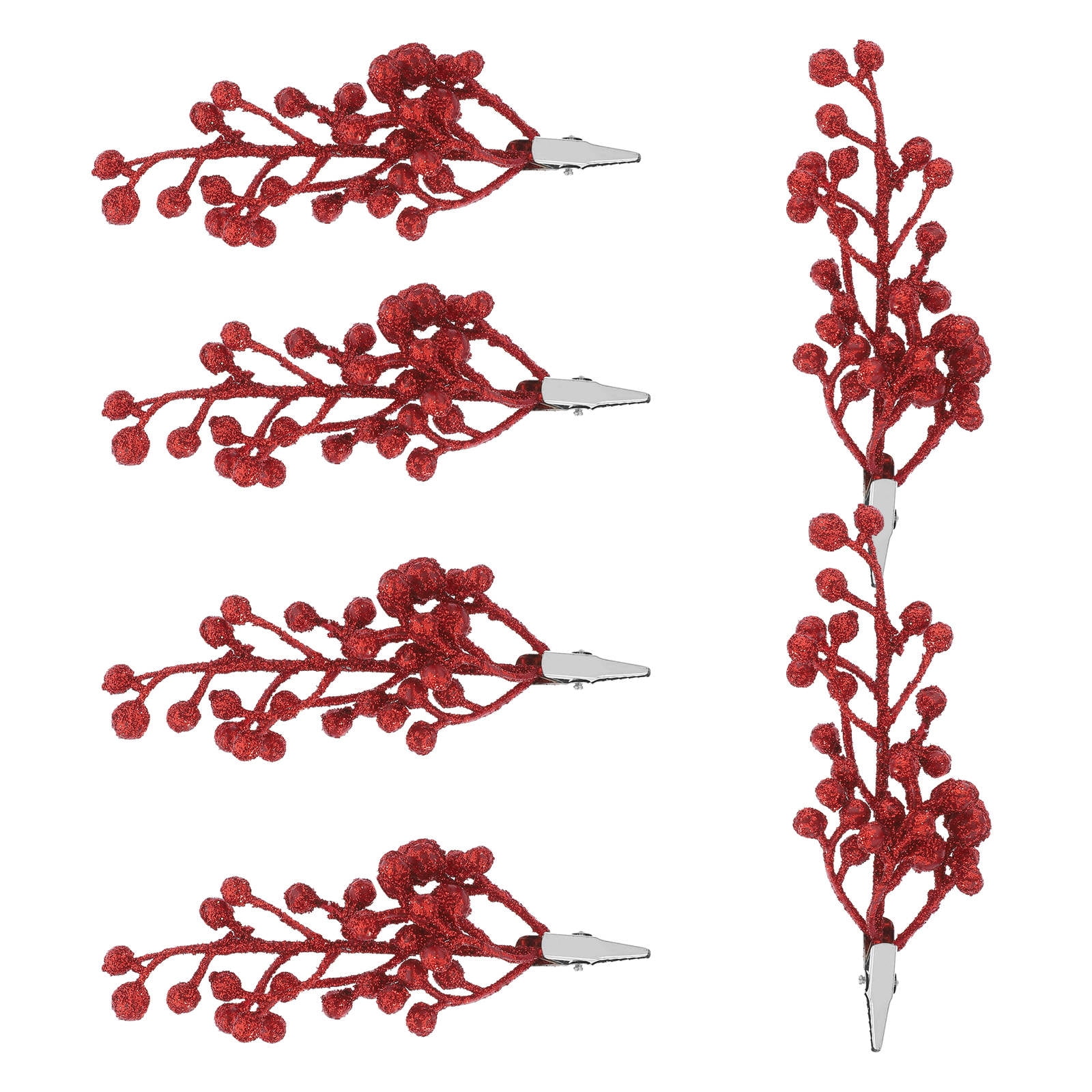 ELAYARD Festive Red Foam Metal Berry Stems Christmas Tree Decoration ...