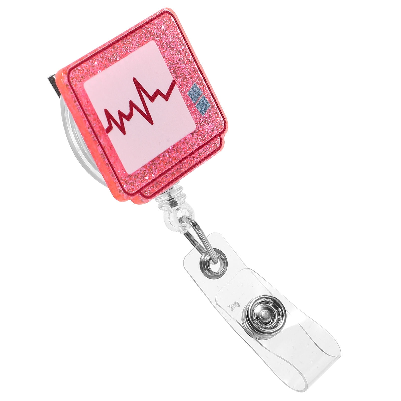 ELAYARD Portable Pink Nurse Badge Buckle with Retractable Cord for ...