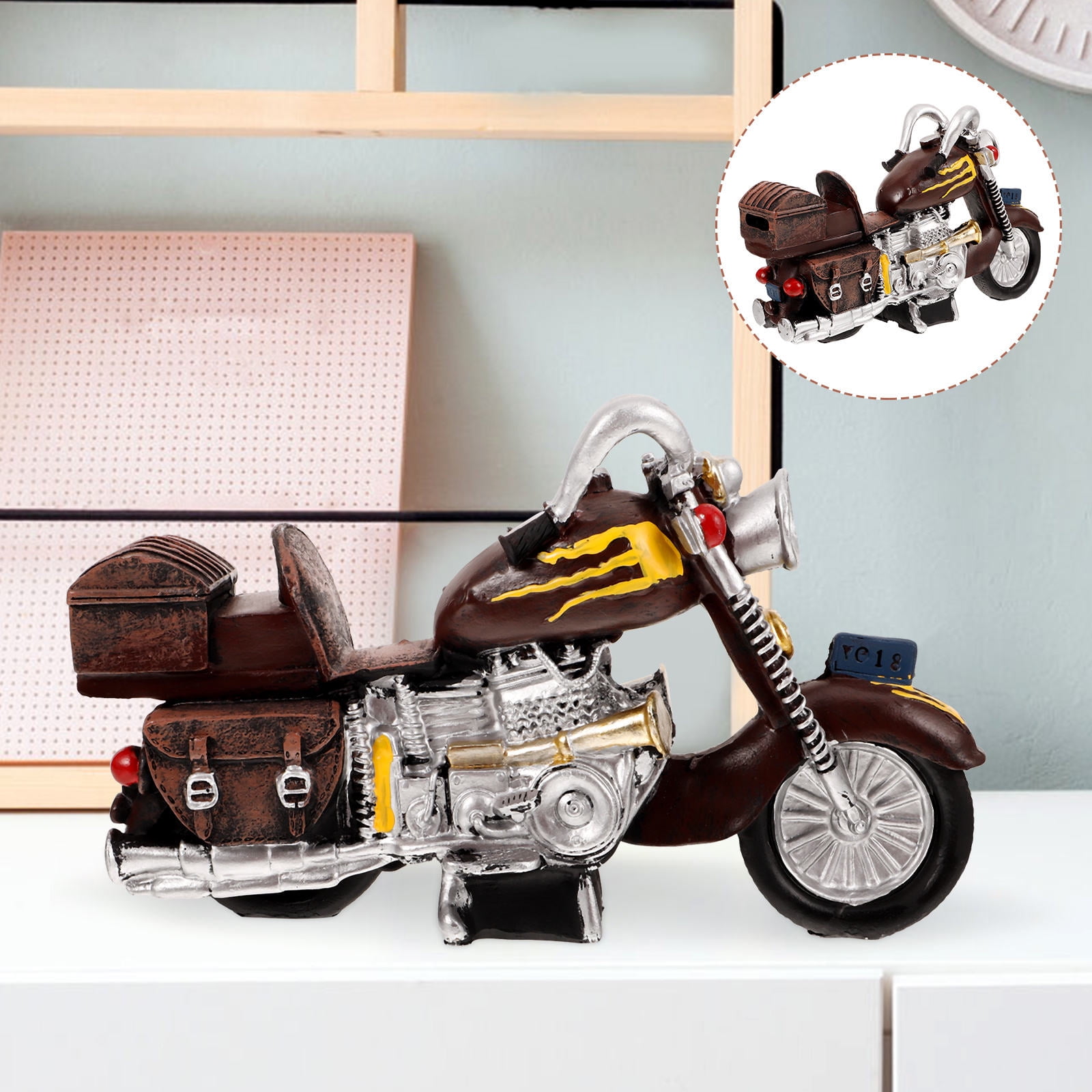 ELAYARD Vintage Style Motorbike Statue Resin Handicraft Retro ...