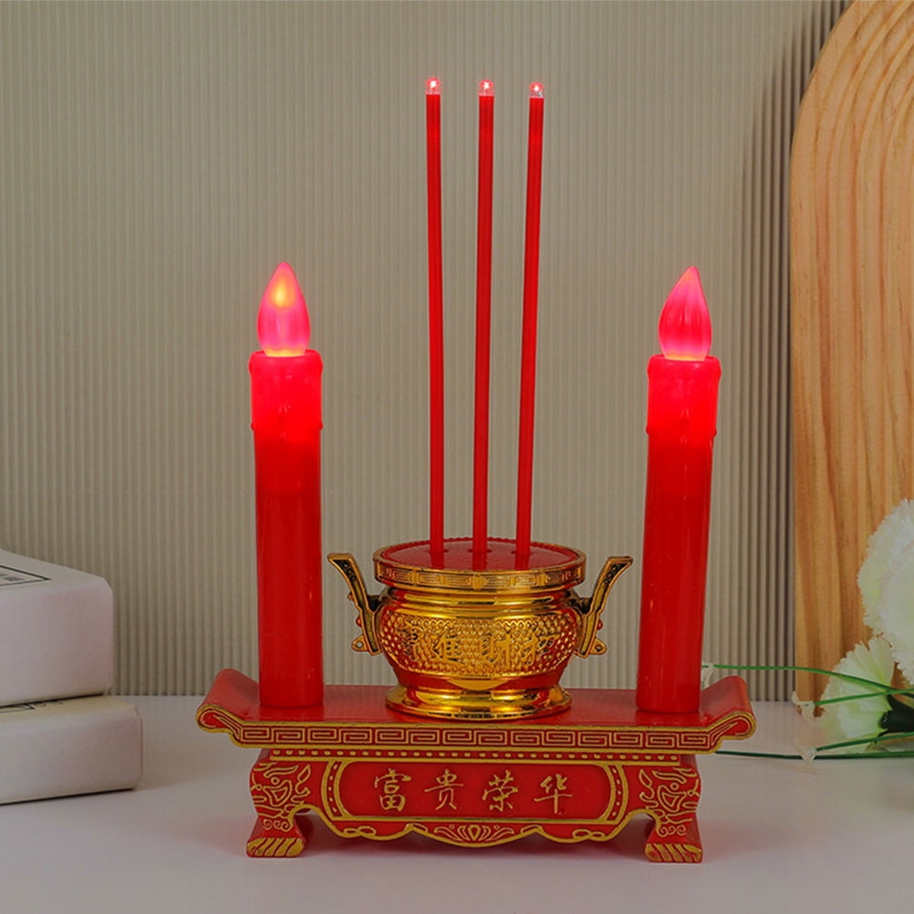 ELAYARD Battery Operated Red LED Pillar Candles Flameless Candle Lights ...