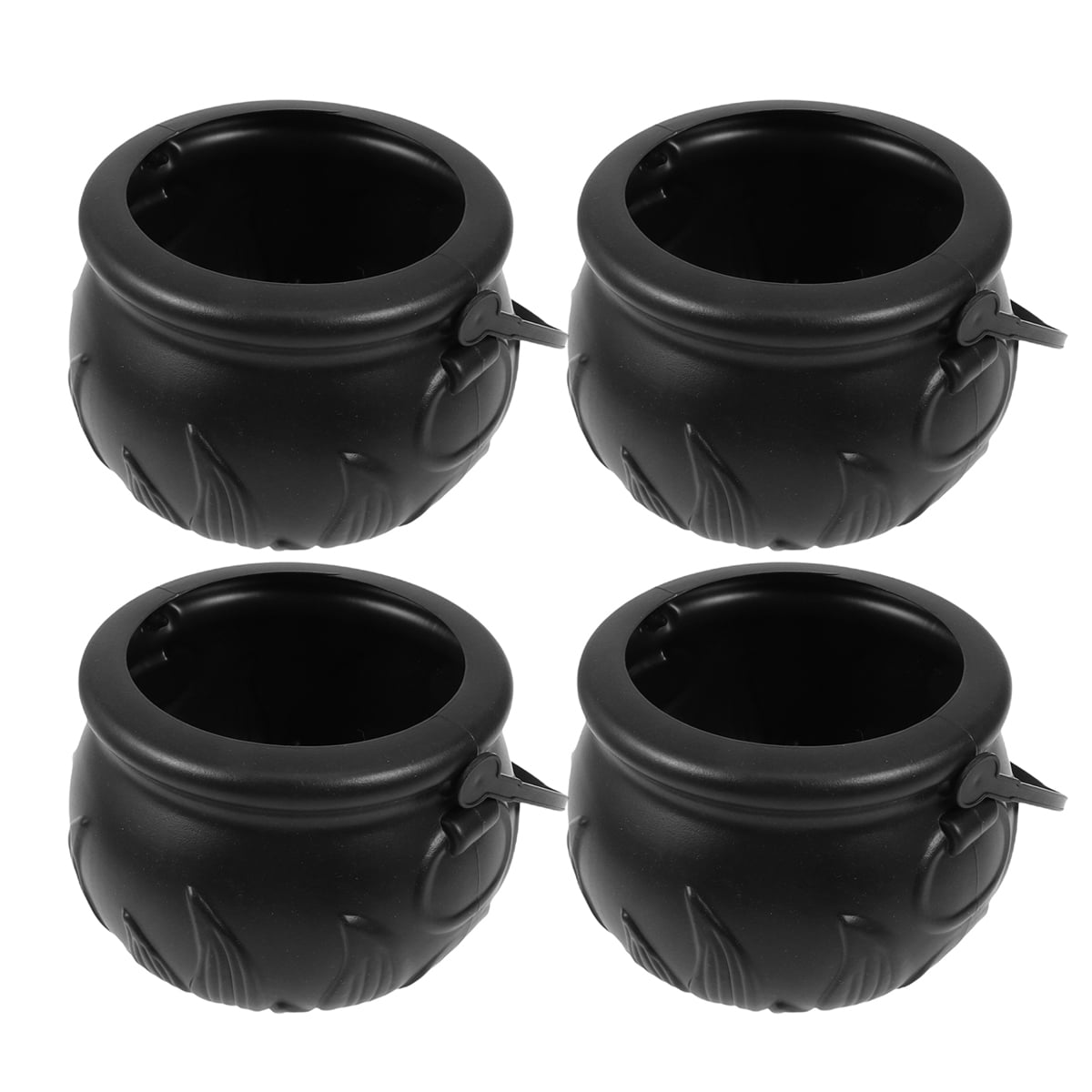 ELAYARD 4Pcs Black Bucket Candy Holder Plastic Round Basket for Parties ...