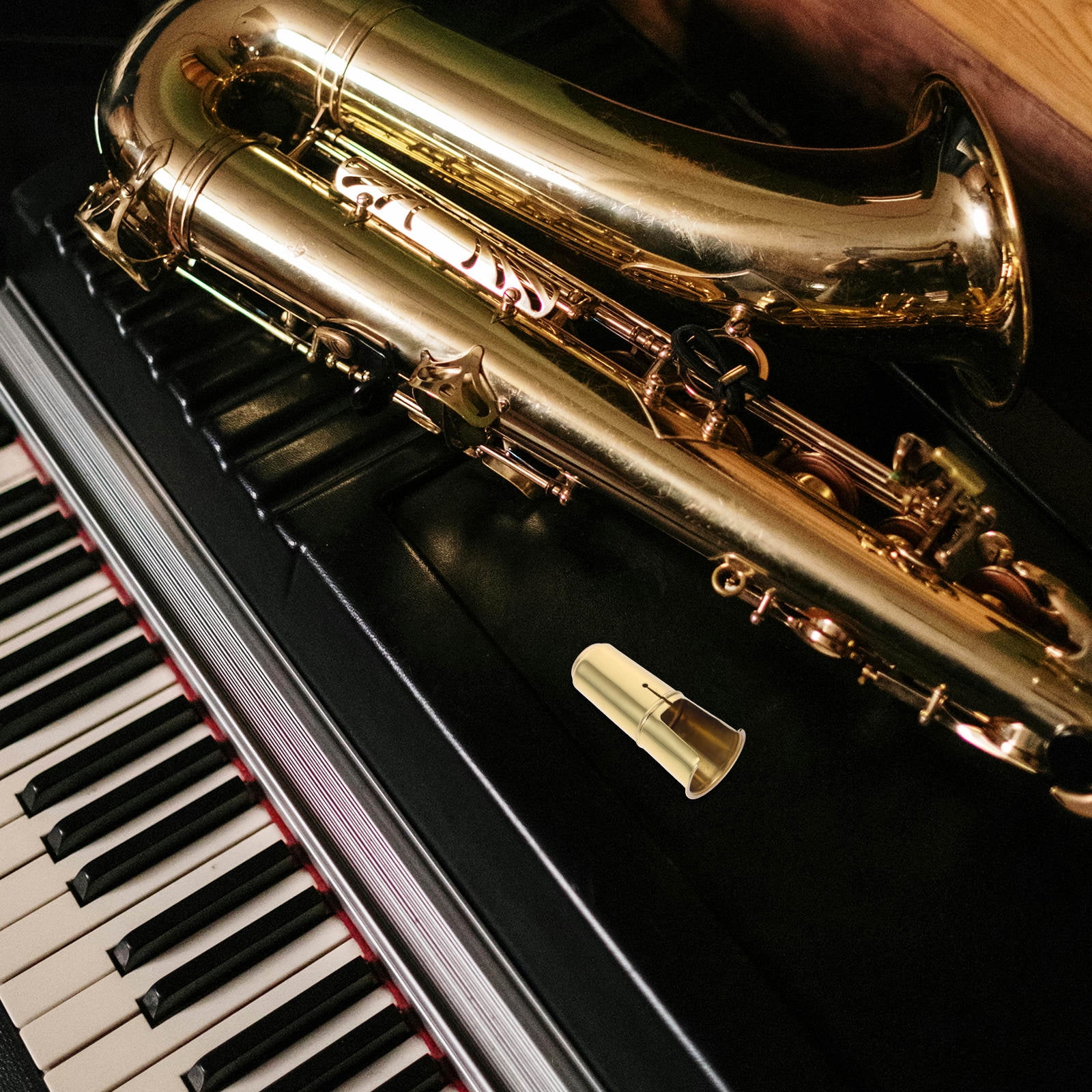 ELAYARD Durable Golden Metal Saxophone Cap for Clear Tone Protection ...