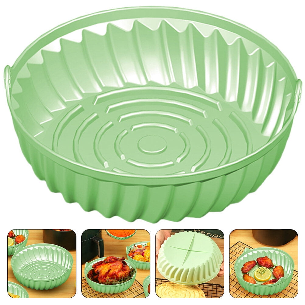 ELAYARD Round Silicone Air Fryer Tray Non-Stick Reusable Liner Light ...