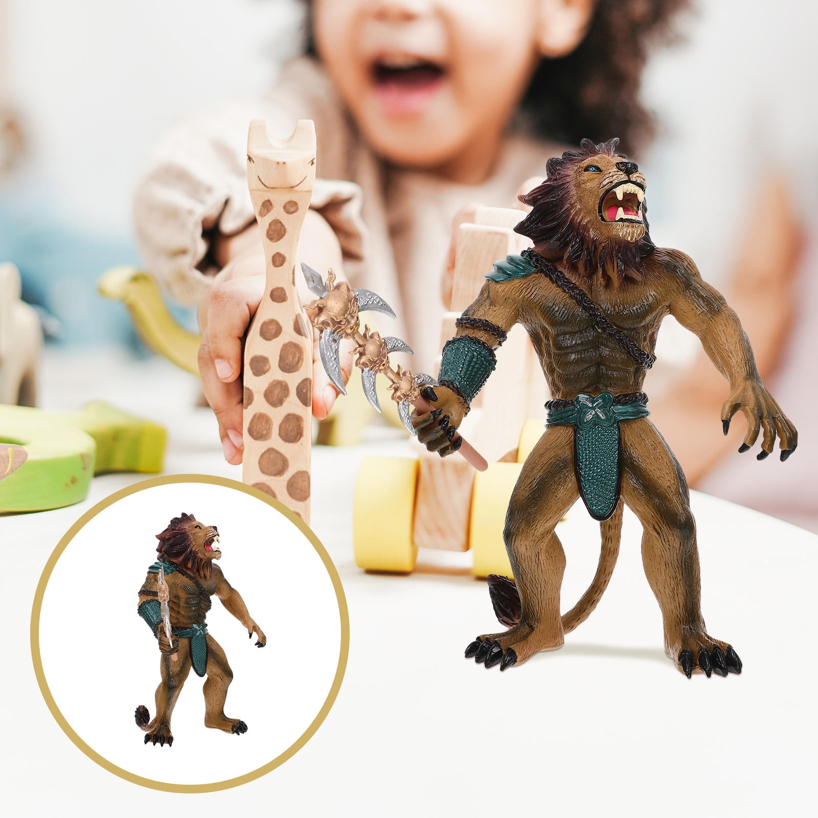 ELAYARD Simulation Werewolf Toy Werewolf Soldier Model Brown Action ...