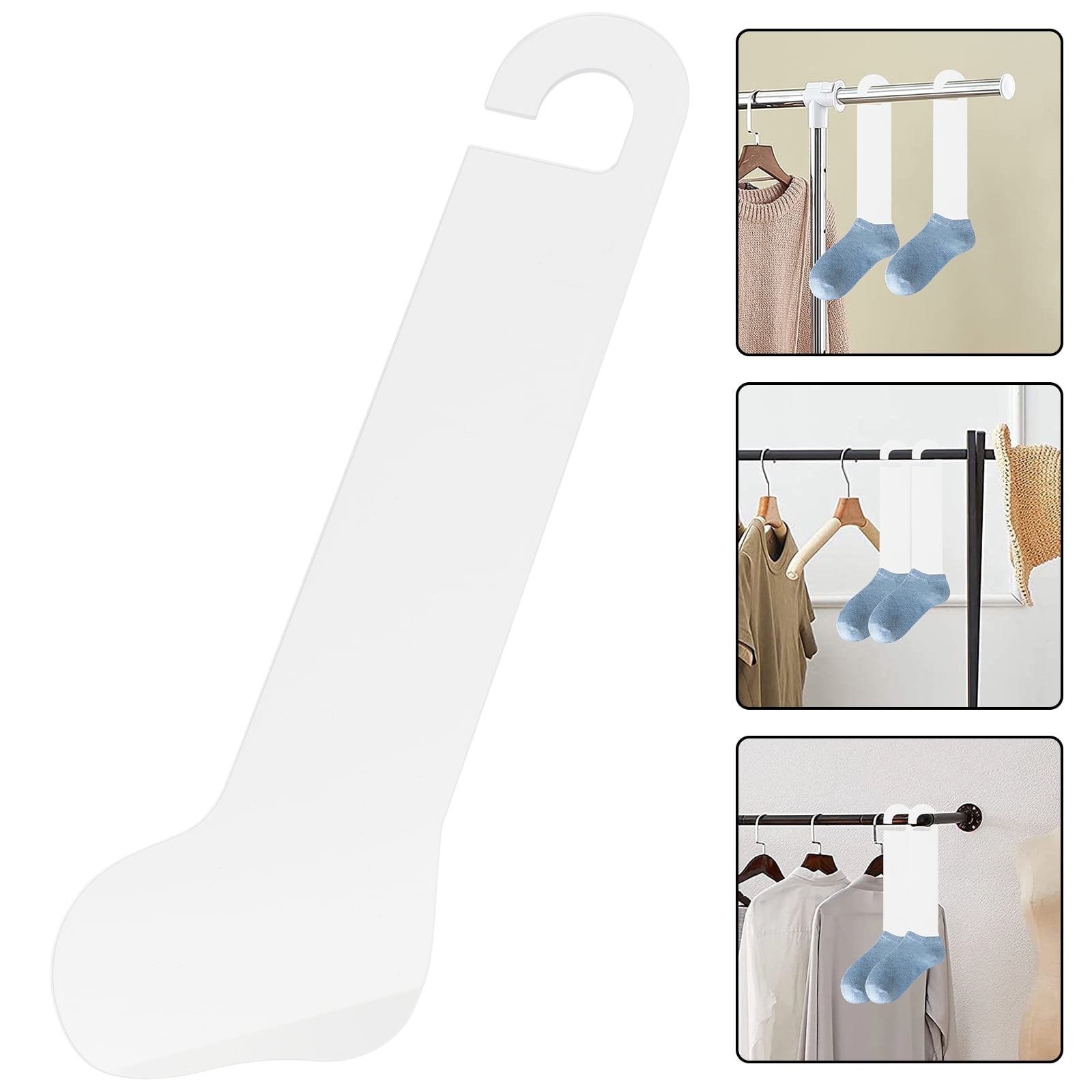 ELAYARD Sock Display Hooks Acrylic Sock Display Hanger Long Tube Easy ...