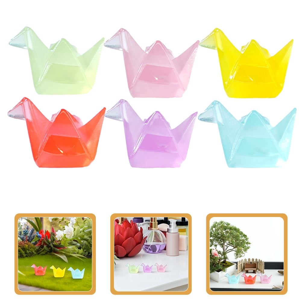 ELAYARD Tiny Crane Figurines Assorted Color Resin Animal Sculptures for ...