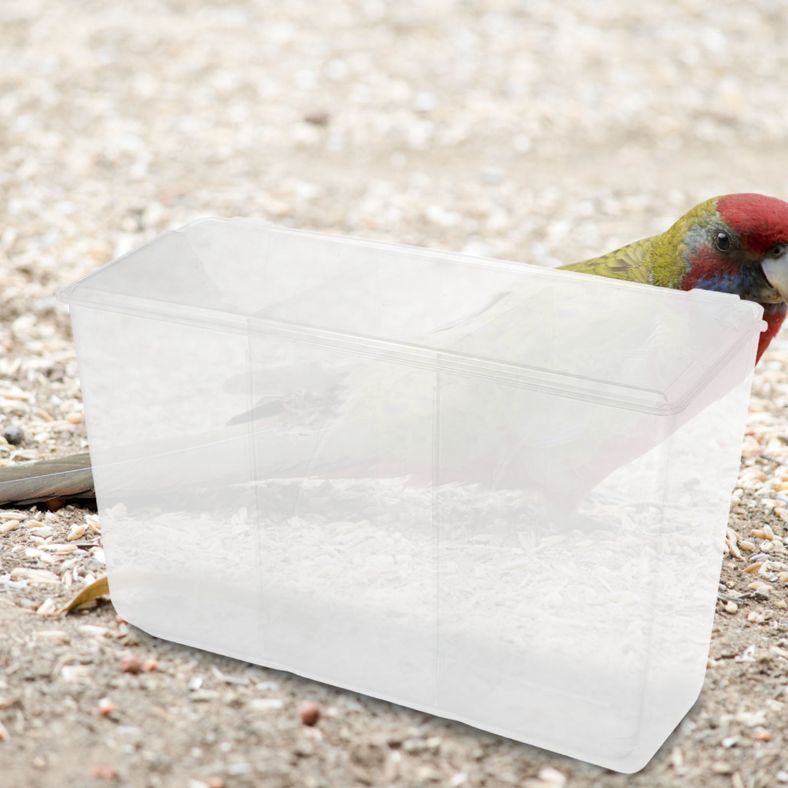 ELAYARD Transparent Plastic Quail Cage Feeder Bird Food Bowl with ...