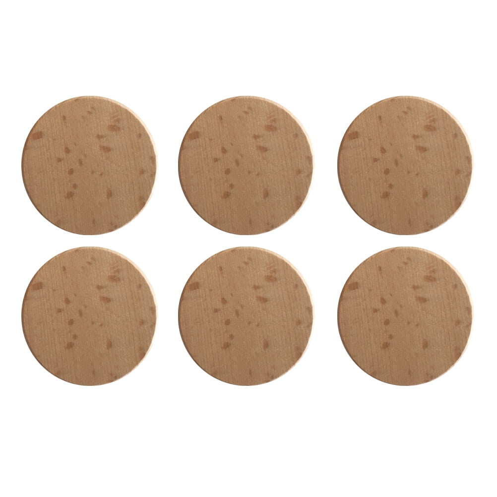 ELAYARD Light Brown Round Wood Chips Smooth Surface for DIY Use 20Pcs ...