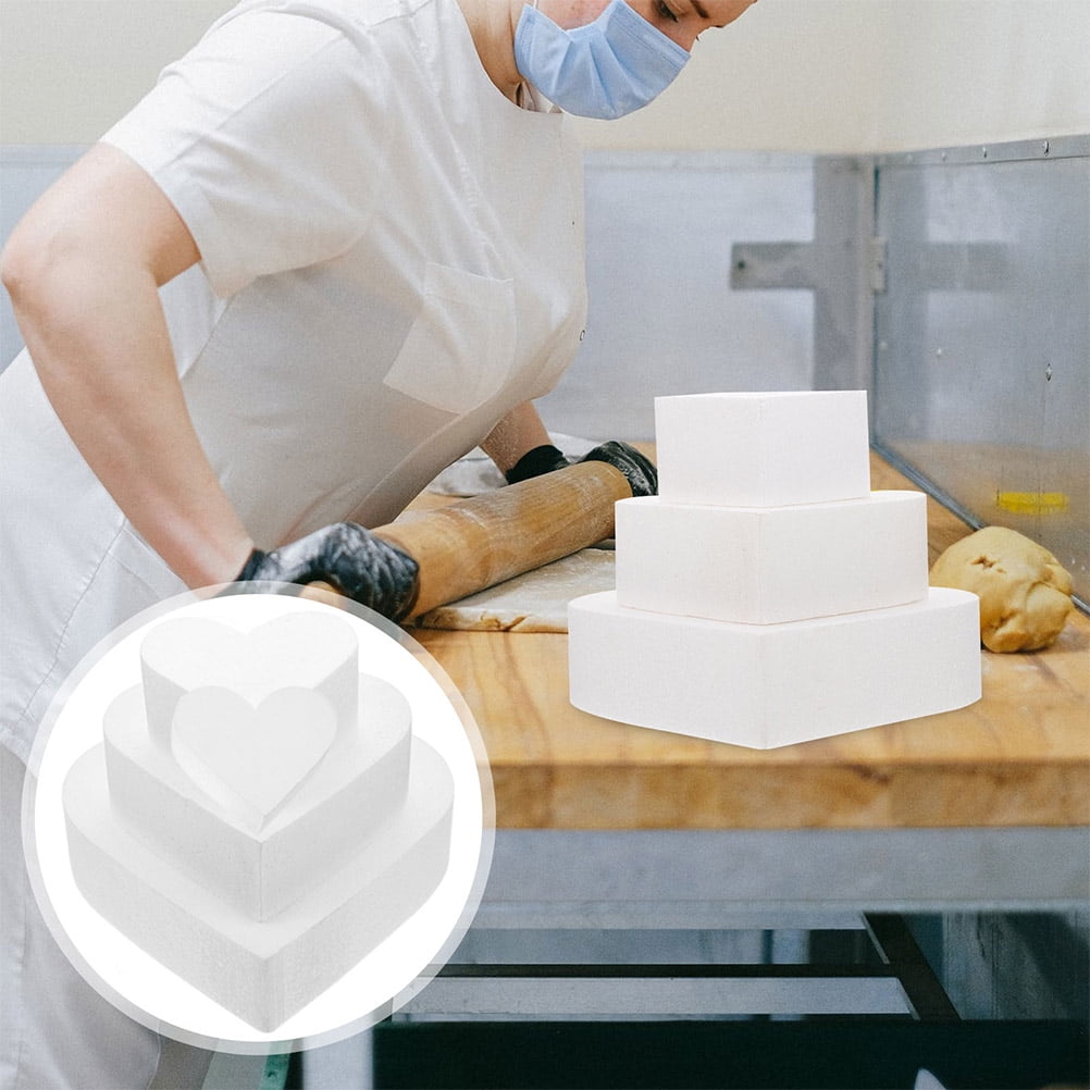 ELAYARD Elayard Practice Cake Dummy White 4pcs Diy Heart Shaped Baking ...