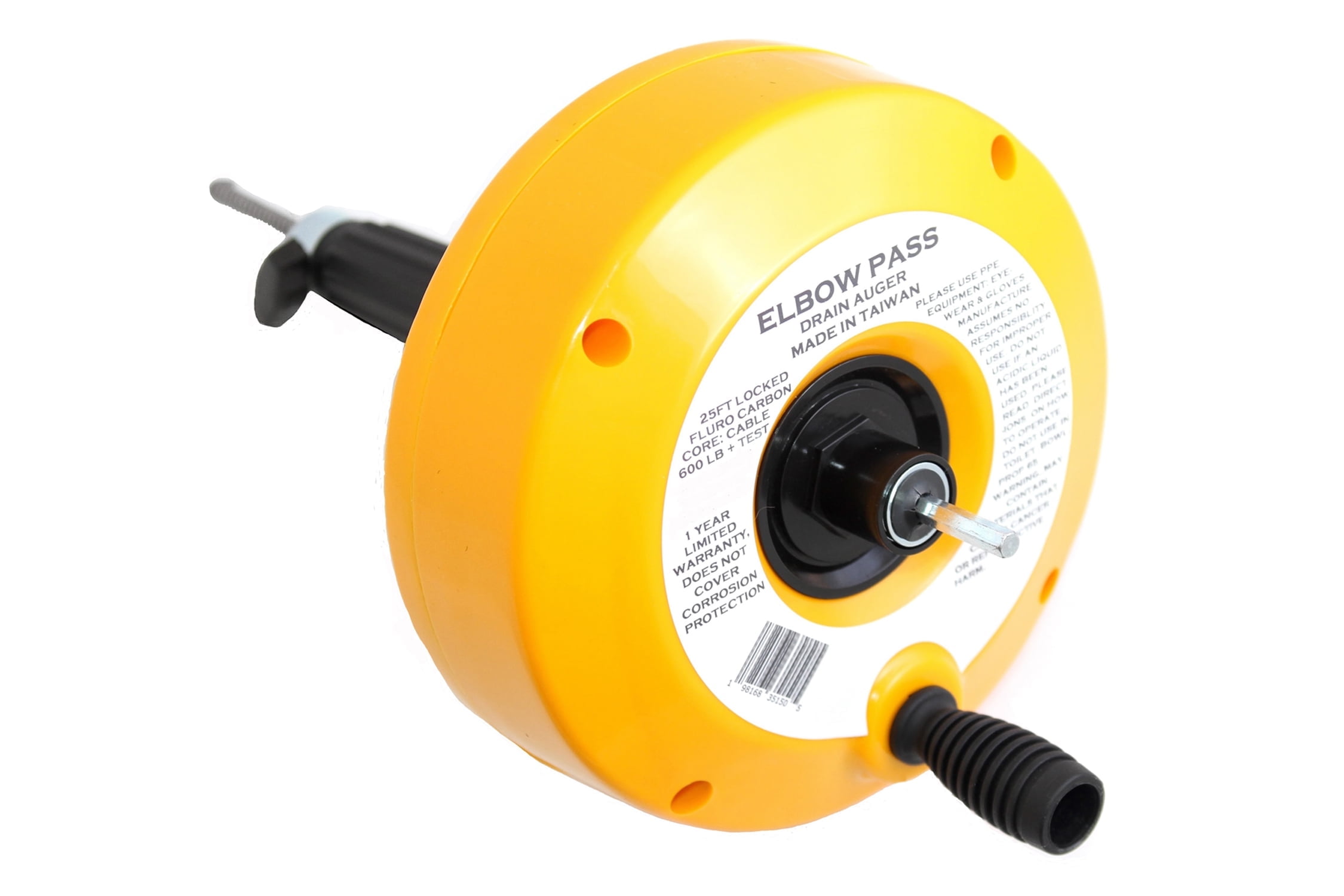 ELBOW PASS Drain Snake, 25' Cable, Kink Resistant, 600 lbs Rated ...