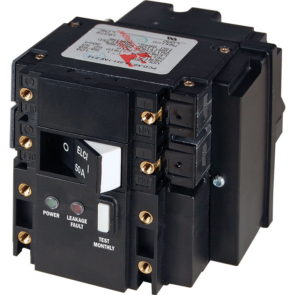 Blue Sea C-Series ELCI Circuit Breaker - Double Pole 240V AC 50A [3093 ...