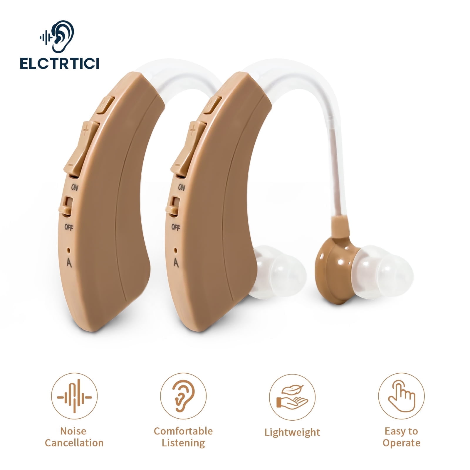 ELCTRTICI Hearing Aids for Seniors, Noise Cancelling Rechargeable Hearing Aids with Multi-Level ...