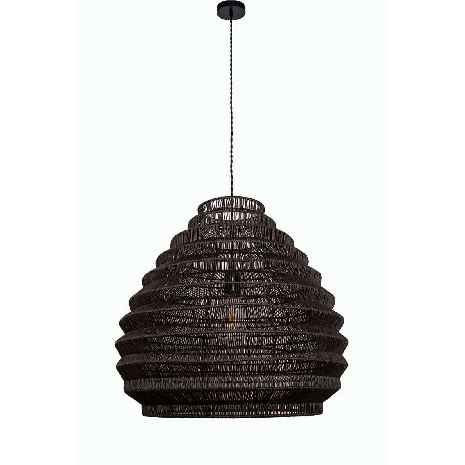 ELE Light & Decor Coastal Rattan Large Pendant Light in Black - Walmart.com