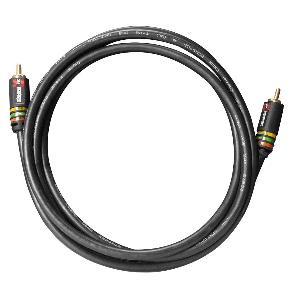 Element-Hz™ Universal RCA Cable, 2M, Black, Compact Connectors, Extra ...