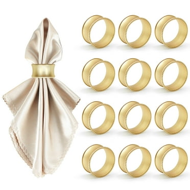 Efavormart 50 Pack Beige Glitter Paper Napkin Rings, Disposable Napkin ...