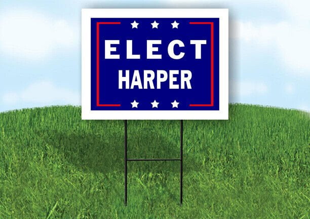 ELECT HARPER 18 in x 24 in Yard Sign Road Sign with Stand - Walmart.com