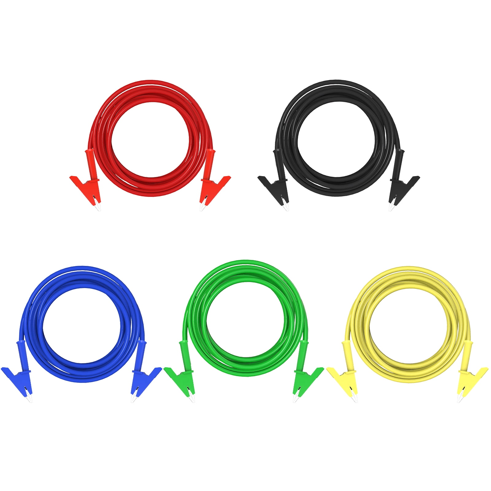 ELECTCHN 5PCS Alligator Clips Test Leads Dual Ended Crocodile Wire ...