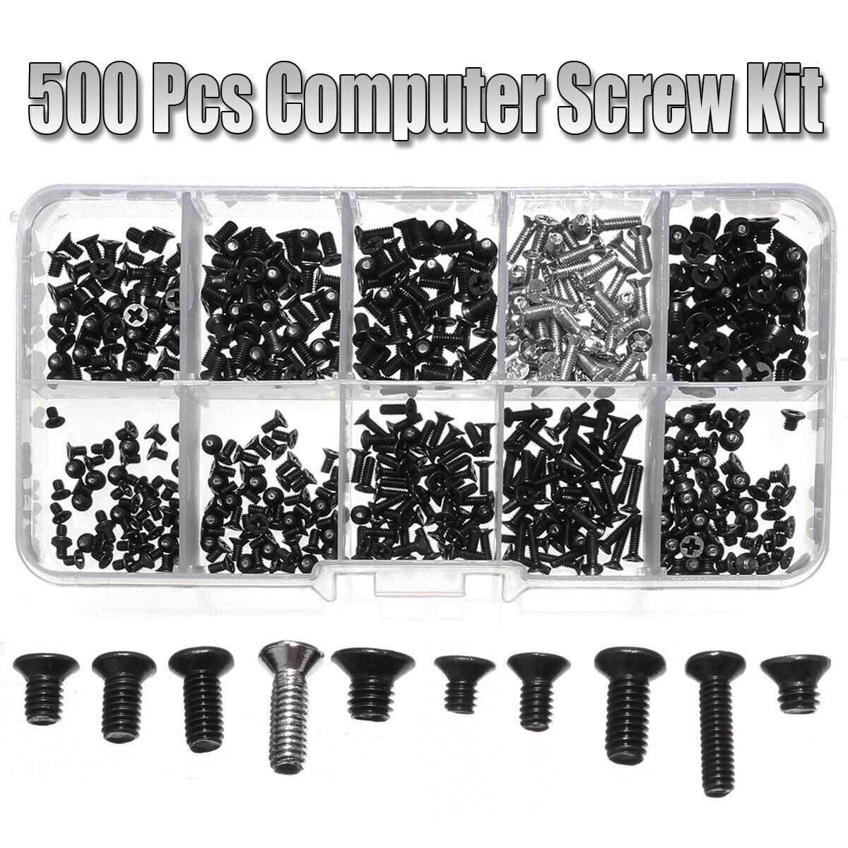ELECTRAPICK Computer Repair Screw Kit 500Pcs M2 M2.5 M3 Flat Cross Head ...