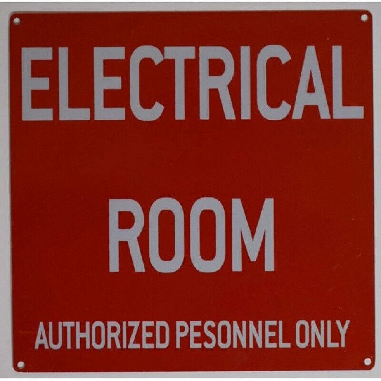 ELECTRICAL ROOM SIGN (10X12,RED BACKGROUND,ALUMINUM) -ref16822 ...