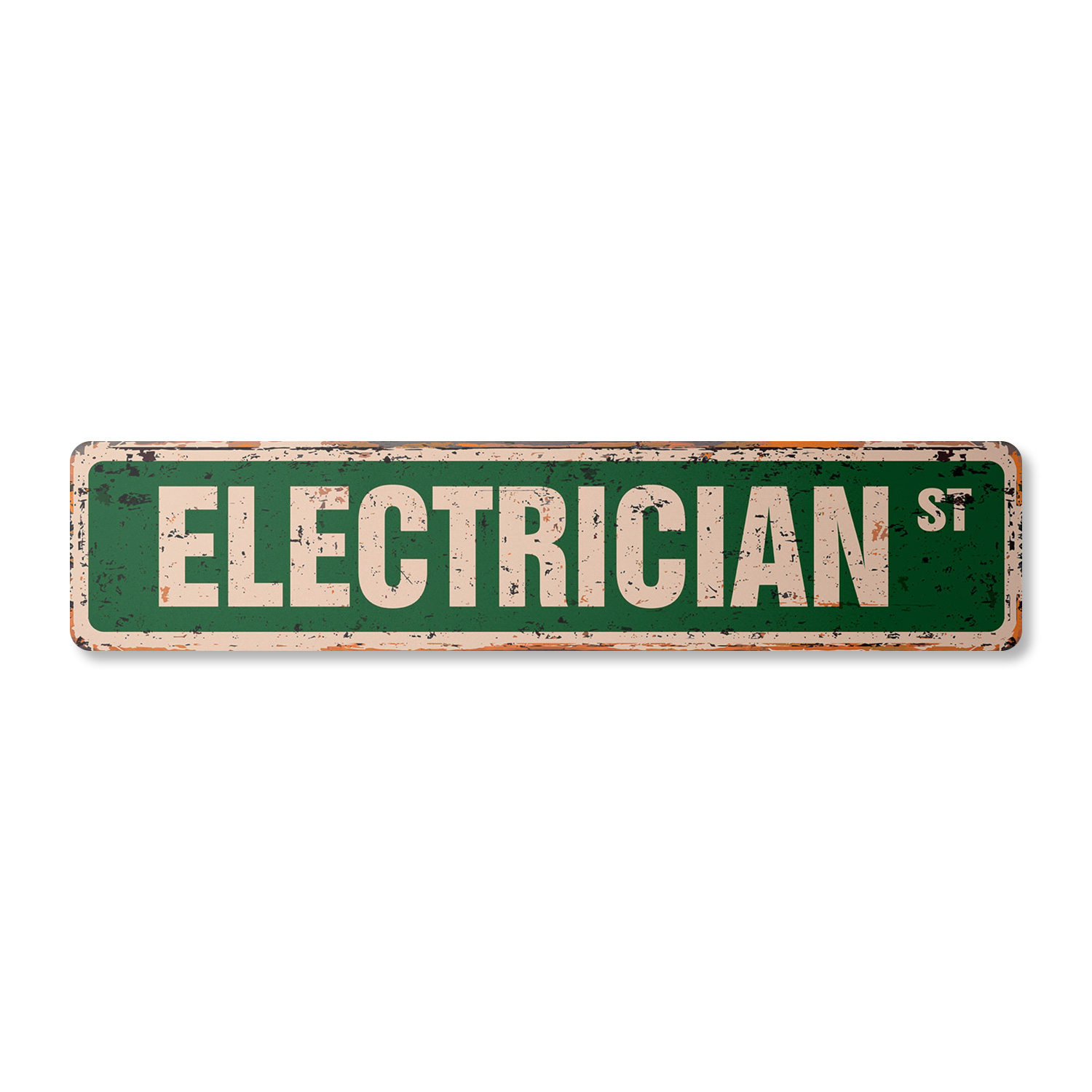 ELECTRICIAN Vintage Plastic Street Sign electric apprentice patch panel ...