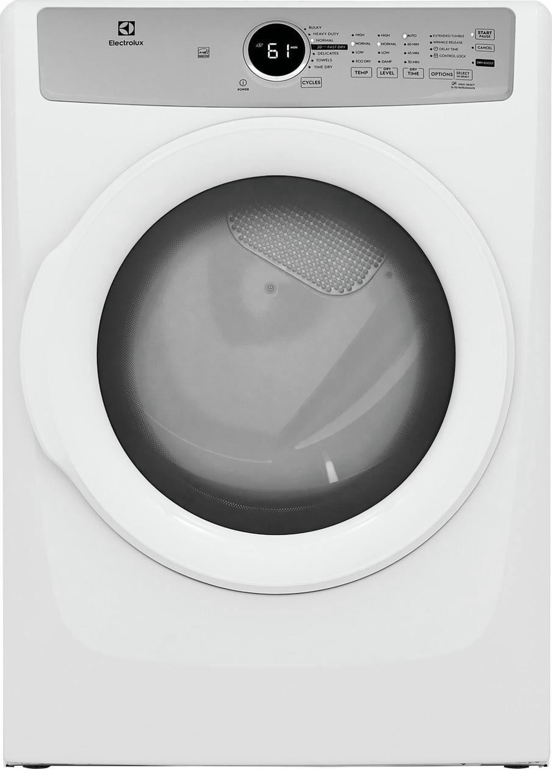 ELFE7337AW 27" Electric Dryer with 8 cu. ft. Capacity 7 Dry Cycles UL ...