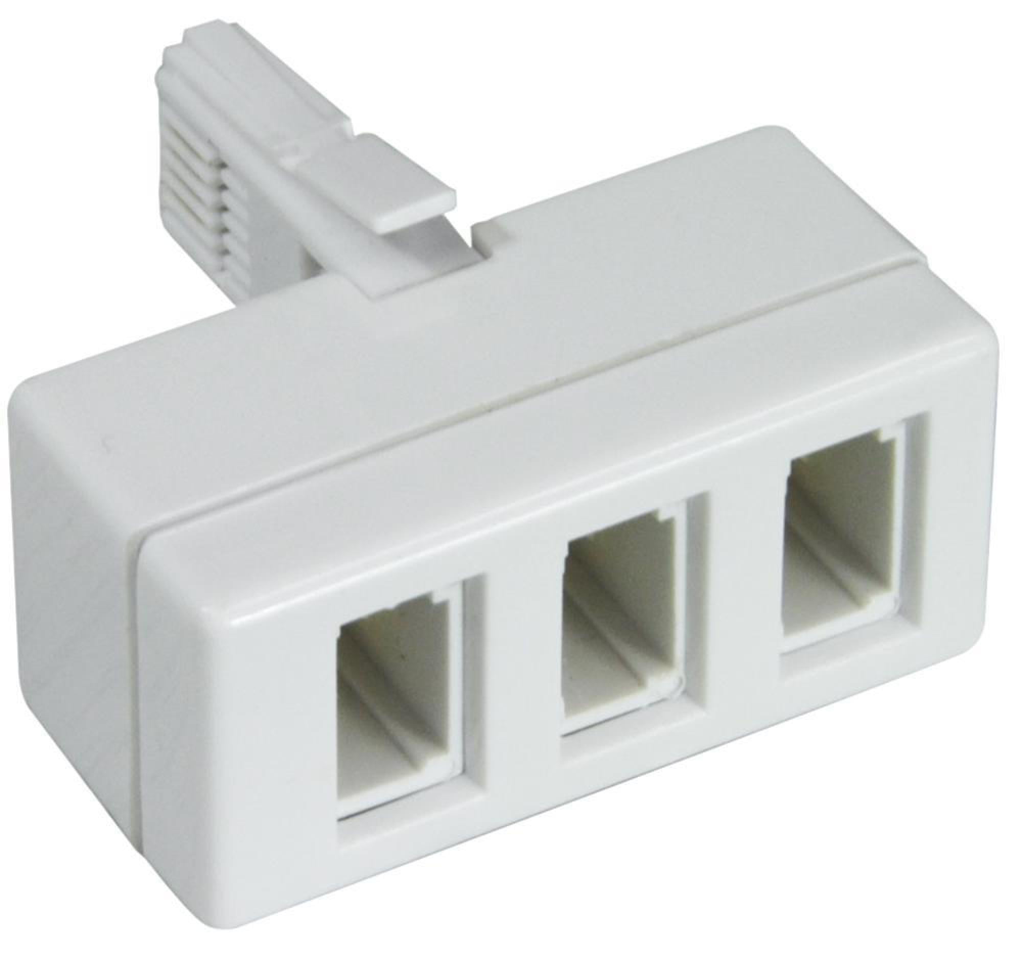 ELECTROVISION - 3 Way Telephone Adaptor - 4 Wire - Walmart.com