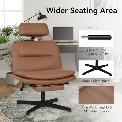ELECWISH Criss Cross Chair, Armless Cross Legged Desk Chair No Wheels ...