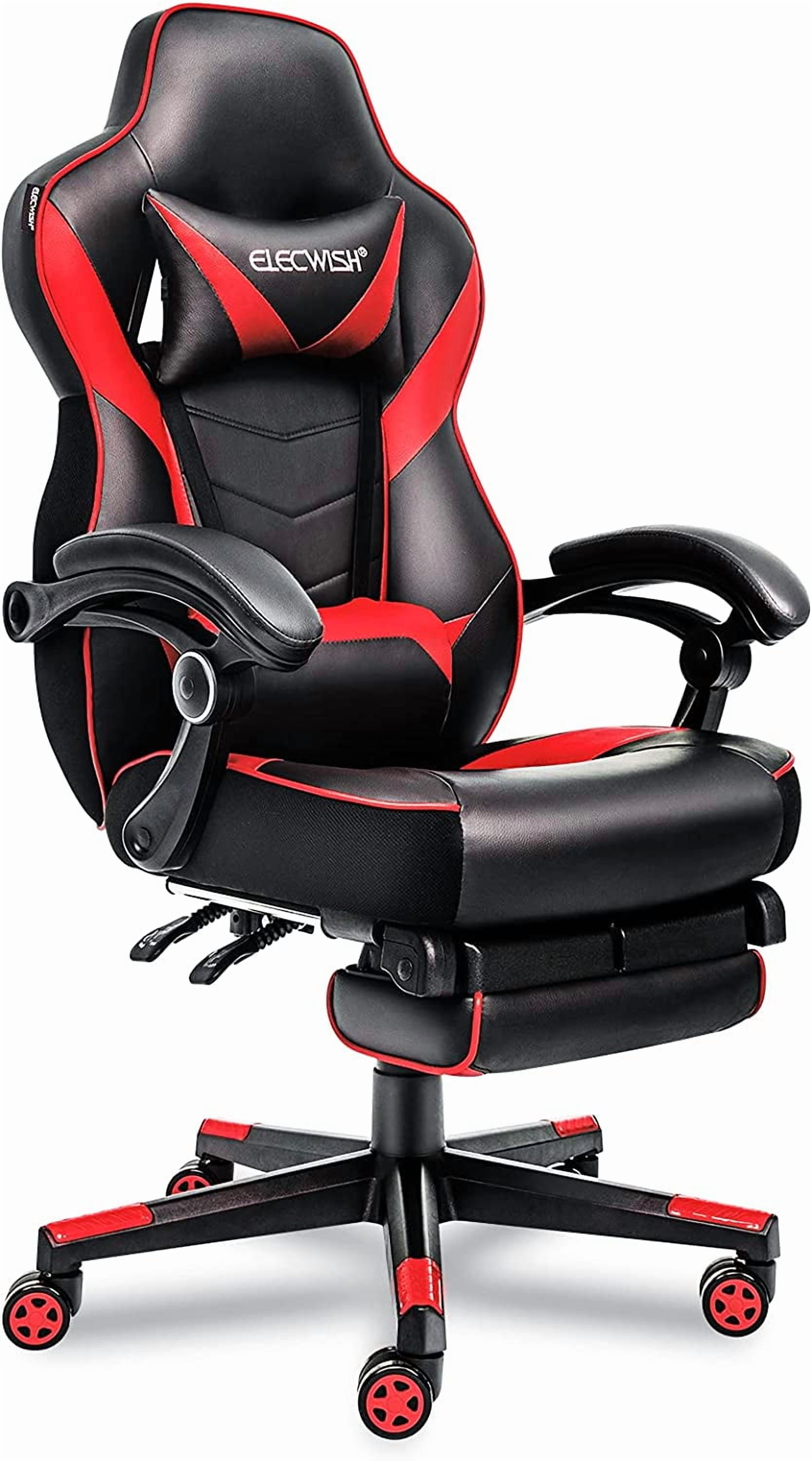 ELECWISH Ergonomic Computer Gaming Chair, Large Size Pu Leather High ...