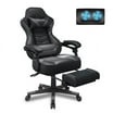 ELECWISH Large Seat Gaming Chair with Footrest & Lumbar Support ...