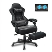 ELECWISH Large Seat Gaming Chair with Footrest & Lumbar Support ...