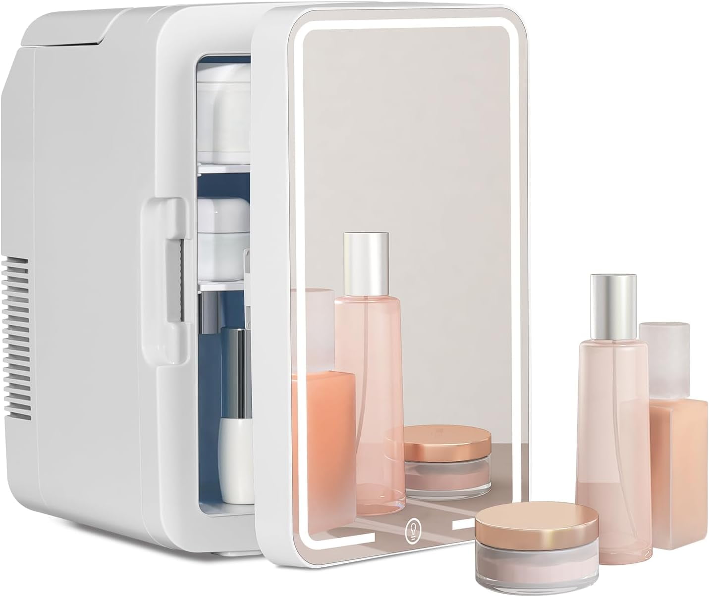 ELECWISH Mini Fridge 10L/12 Can for Bedroom, Skincare Fridge, Mirrored ...