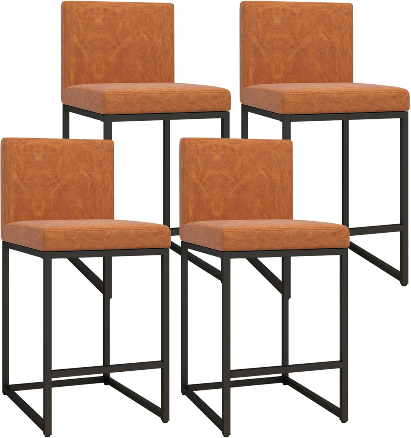 ELECWISH Modern Bar Stools with Back,Upholstered Counter Height Bar ...