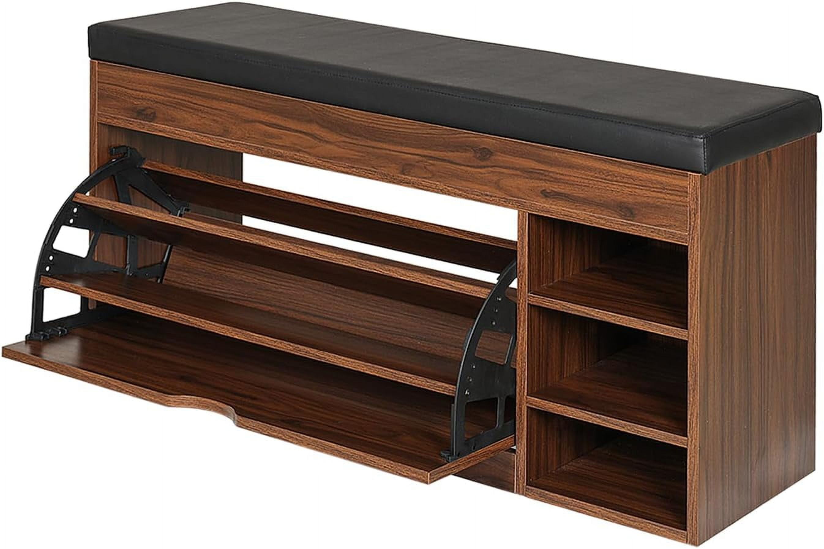 ELECWISH Shoe Storage Bench, Shoe Bench with 3 Flip Drawers, Entryway ...