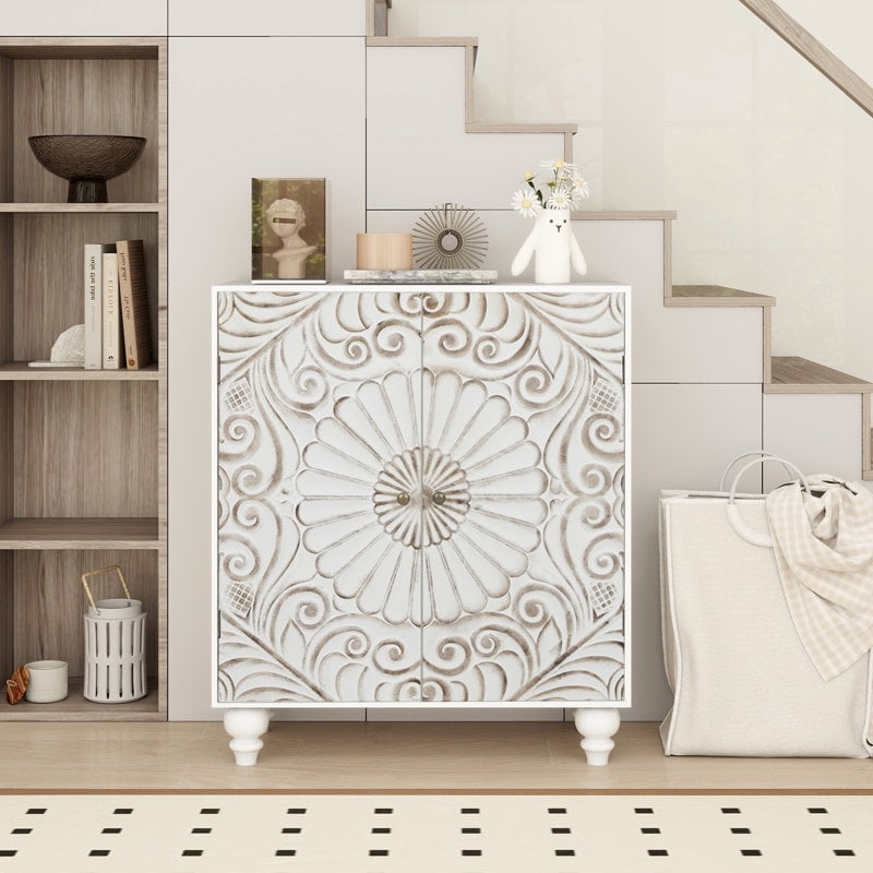 ELECWISH Sideboard Storage Cabinet, Vintage MDF Accent Cabinet With ...