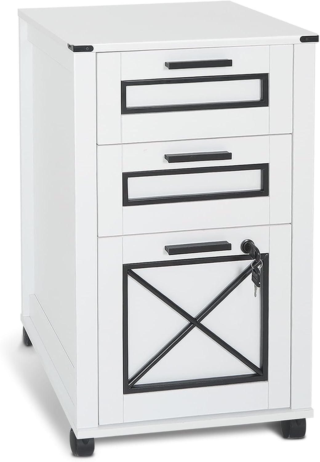 ELECWISH Small Rolling Vertical File Cabinet for Under Desk, Fit A4 or ...