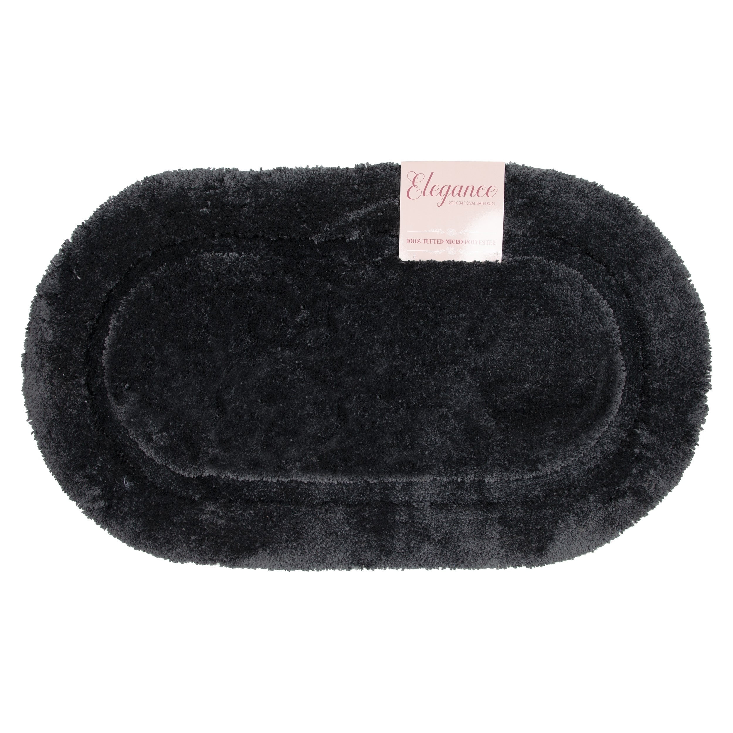 Arkwright Elegance Oval Micro-Poly Bath Rug 20x34 Grey - Walmart.com