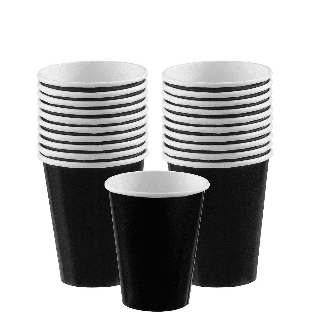 ELEGANI Black Paper Cups – 12oz (20ct) | Disposable Cups for Hot & Cold ...