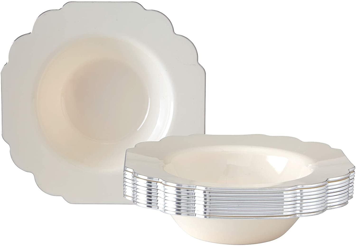 ELEGANT PLASTIC SOUP PLATES FOR WEDDINGS | Baroque Collection | 12 oz ...