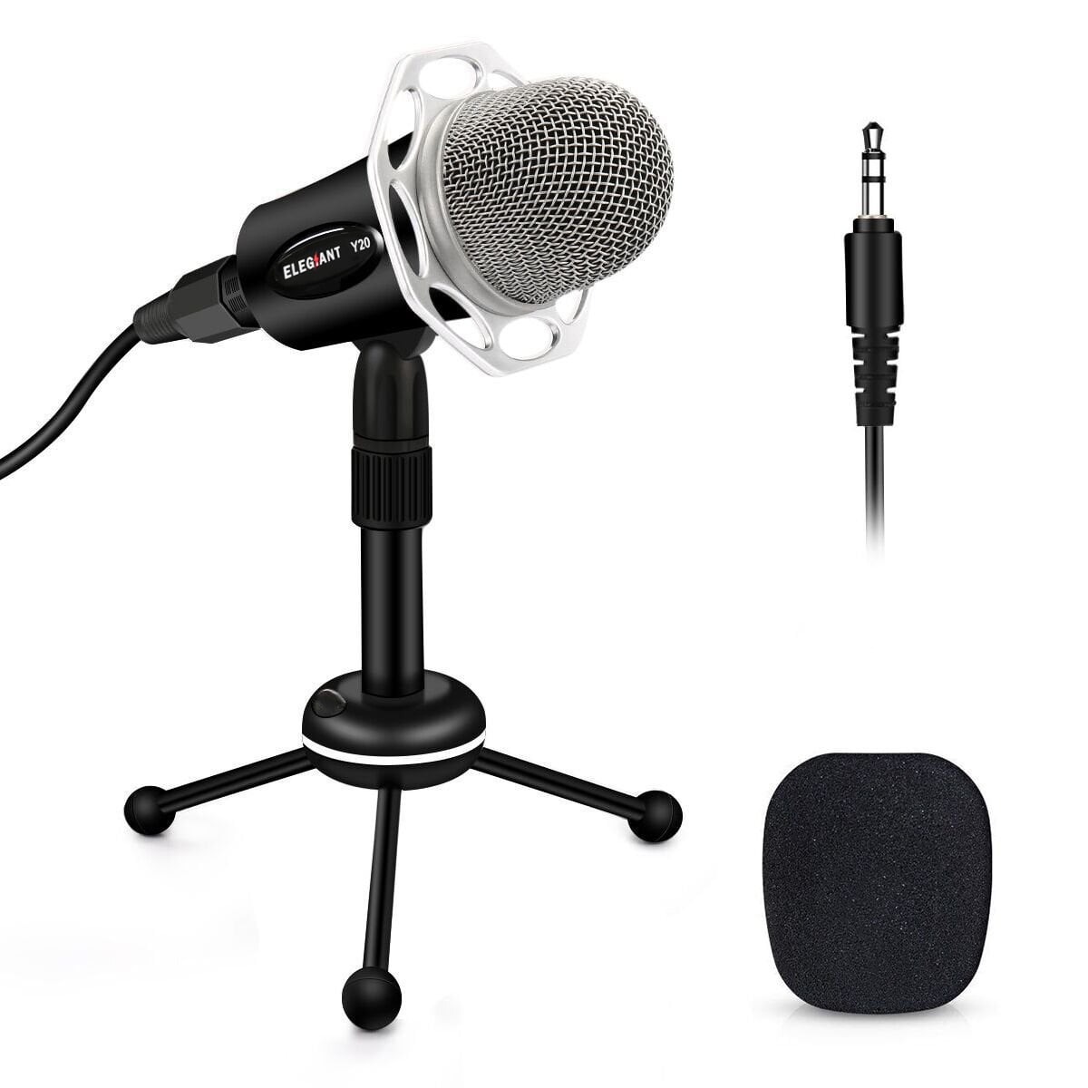 ELEGIANT Studio Mic Recording Kit with Stand, PC Gaming Microphone for ...