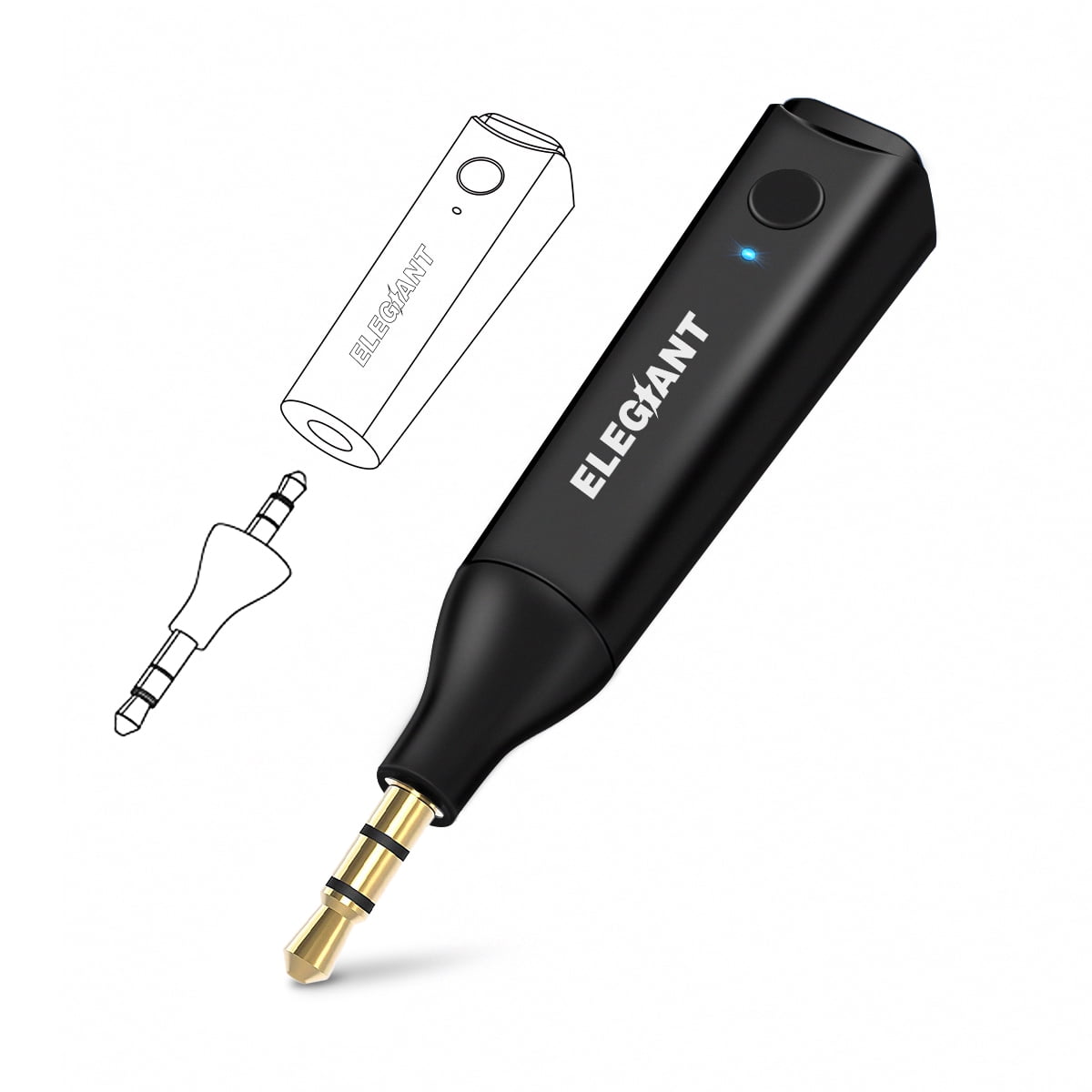 ELEGIANT Wireless Audio Receiver, Bluetooth Auxiliary Audio Receiver ...